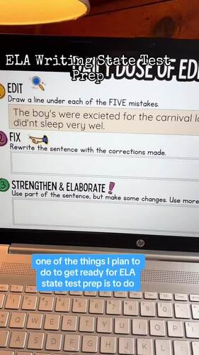 ELA Revising and Editing Practice Daily ELA Warm ups Grammar Practice