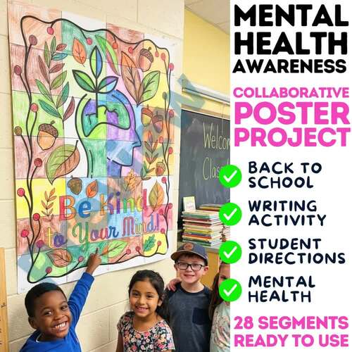 Mental Health Awareness Collaborative Poster | SEL Mural | Be Kind to ...