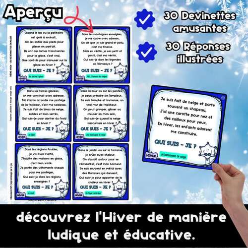 Hiver. Jeu de devinettes en images by Nemoland - Apprentissage par le jeu