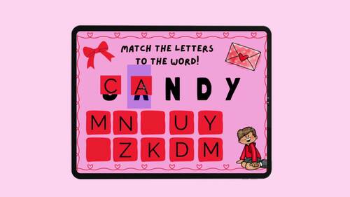 Valentine's Letter Recognition and 5-Letter Sight Word Reading Boom Cards