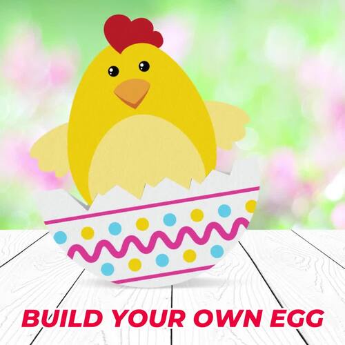 Easter Chick in Broken Egg Craft - Printable Cut, Paste, and Color Activity