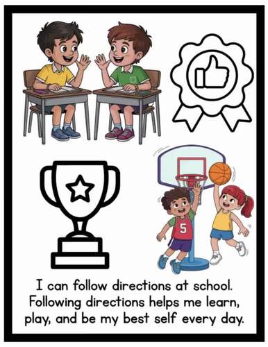 Editable Following Directions Social Story l SPED Token Board & Power Cards