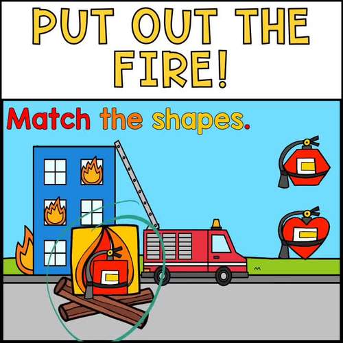 2D Shapes Fire Safety BOOM CARDS™ | Digital NO-PREP | Distance Learning
