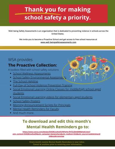 Mental Health Reminders for Faculty-August 2024 | TPT