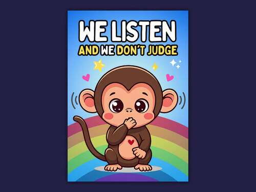We Listen and We Don't Judge Poster | Active Listening | TPT