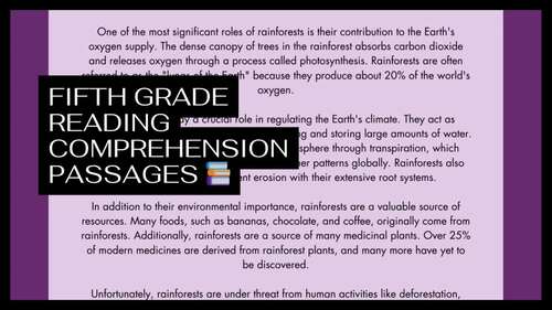 Special Ed | Level 5 Fifth Grade Reading Comprehension | Progress ...