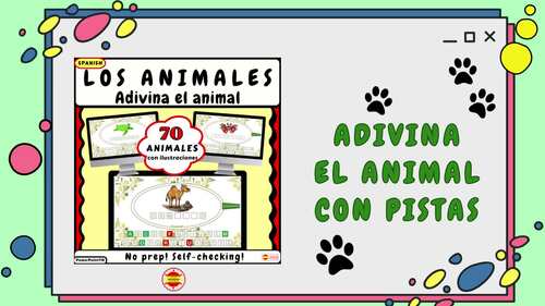 Spanish animal guess Noprep game with picture clues | Los animales ...