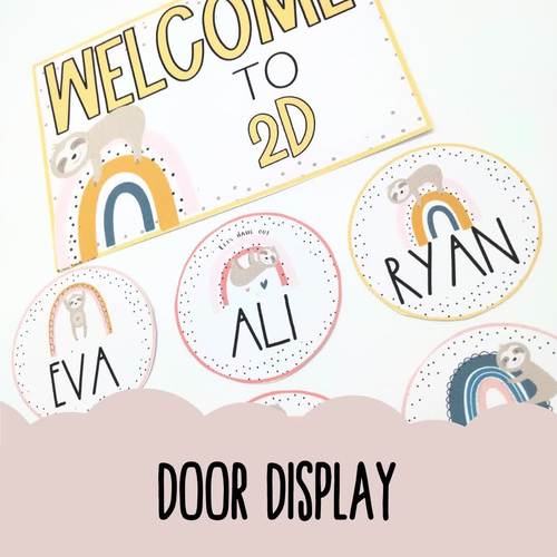 Boho Sloth Classroom Decor Bundle by Tales From Miss D | TpT