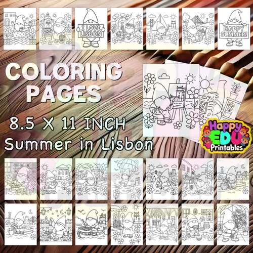 Gnome Coloring Pages | Lisbon Printable Summer Color Sheets for ...