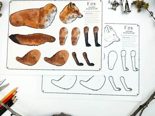 Fox | Jointed Animal Craft | Articulated Craft | Foxes by Simply Schoolgirl