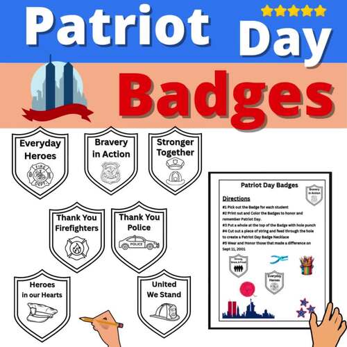 Patriot Day Craft Badges Activity 911 September 11 by DadsDesigns