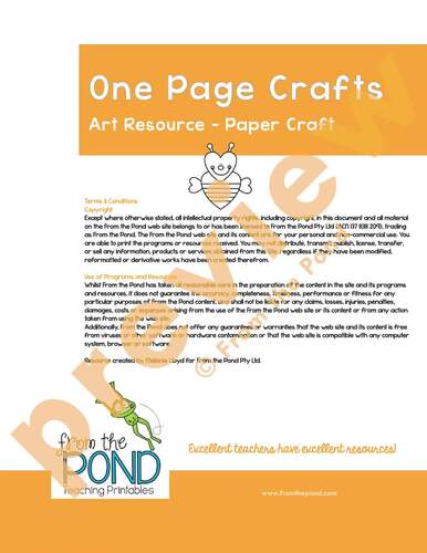 Valentine’s Day Crafts and Writing Activities | One Page Print & Go