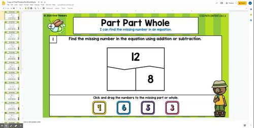 Part Part Whole Bar Model Math Game for Google Slides and Seesaw Activities