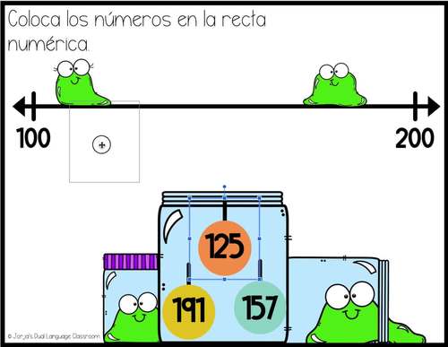 Ordena números en la recta numérica DIGITAL Seesaw and Google Slides