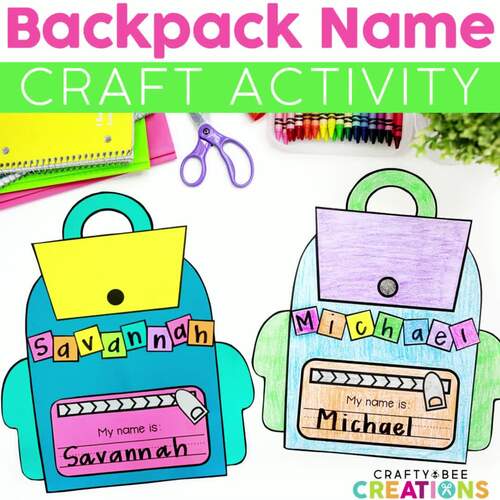 Back to School Crafts Name Craft Activities Pencil Backpack Apple Tree ...