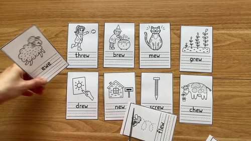 Ew Phonics Sound Flash Cards, -Ew- Digraph Printable Flashcards ...