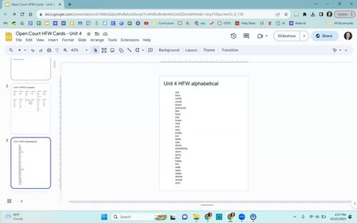 Open Court High Frequency Word Cards: Unit 4 (2nd Grade) by Purple ...