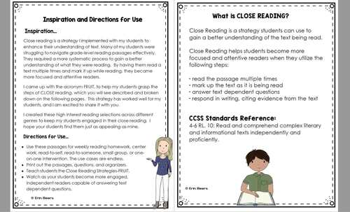 Summer Close Reading Passages with Comprehension Questions | TPT