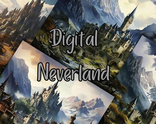 Medieval Fantasy Kingdom Digital Paper, Magical Digital Background