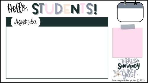 Hello, Students-Daily Agenda-Google Slides-Winter-January-Morning Meeting
