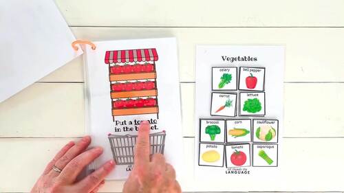 Grocery Shopping for Vegetables Interactive Mini Book with Choice Board