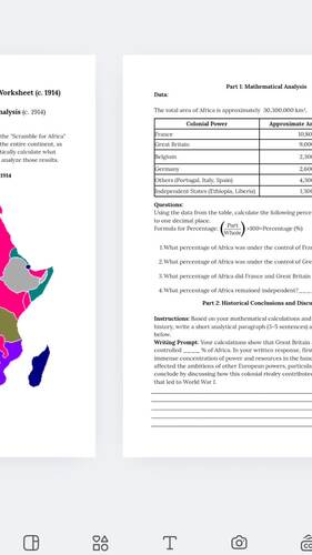 Scramble for Africa: Percentages & Analysis Worksheet (c. 1914) | TPT