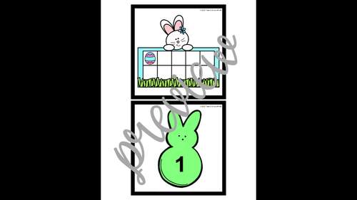Easter Math 10 Frames Memory Game Matching Game Pre-K Kindergarten First