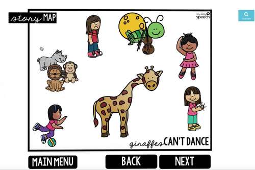 Giraffes Can't Dance Book Buddy Speech & Language Therapy (+BOOM Cards)