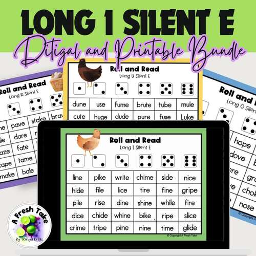 Long I Silent E Roll & Read Words/Sentences |Phonics Games| Digital ...