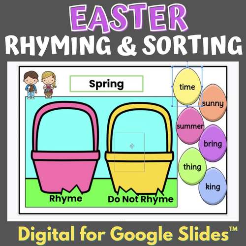 Easter Rhyming Words Digital and Print Rhyme and Sort Activities for ...