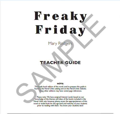 Freaky Friday Novel Units® Teacher Guide Novel Study | TPT