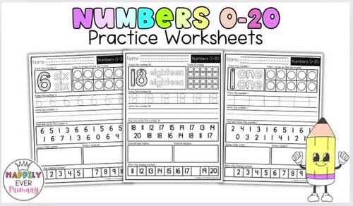 Tracing & Writing Teen Numbers | Kindergarten Math Worksheets for ...