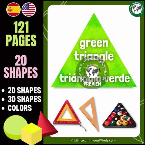 Las Formas: 2D and 3D Shape Posters in Spanish-English, Bilingual-Dual ...