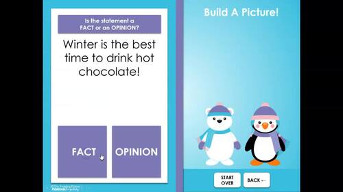 Find the Facts and Opinions Digital Hunt Game for January Winter Theme