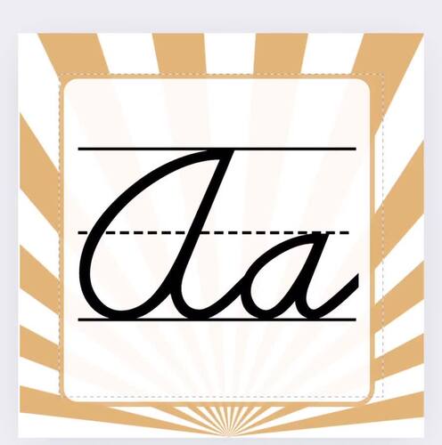 Retro groovy boho Neutral print and cursive alphabet board | TPT