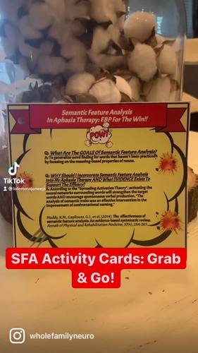 SFA (Semantic Feature Analysis) Activity Cards/Neuro Speech Therapy/Aphasia