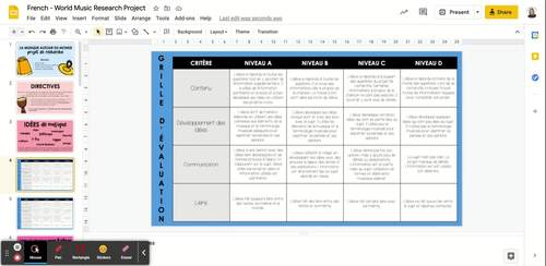 FRENCH World Music Research Project for Google Slides™ | Distance Learning