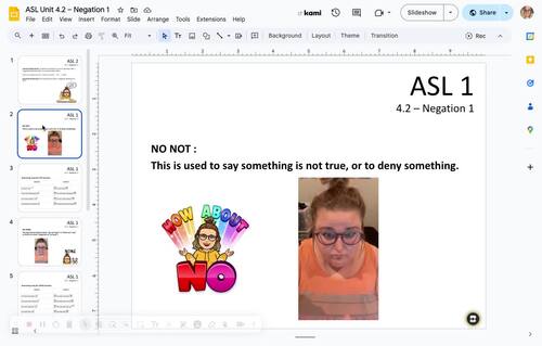 Signing Naturally 4.2 Lesson Plan - ASL : Negation by Your ASL Advocate