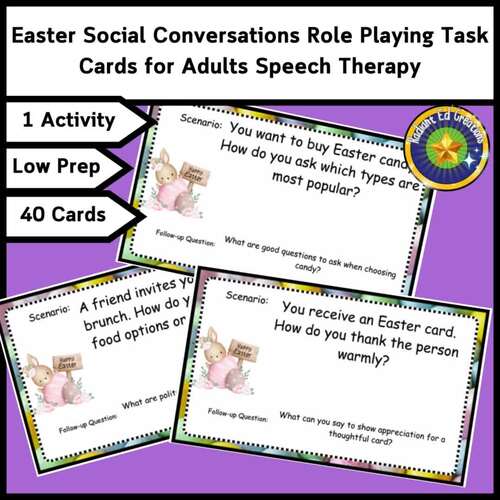 Easter Social Conversations Role Playing Task Cards for Adults Speech ...
