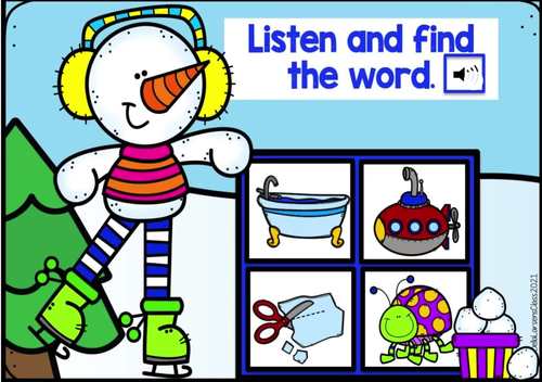 Winter Blending CVC Words Boom Cards by Della Larsen's Class | TPT