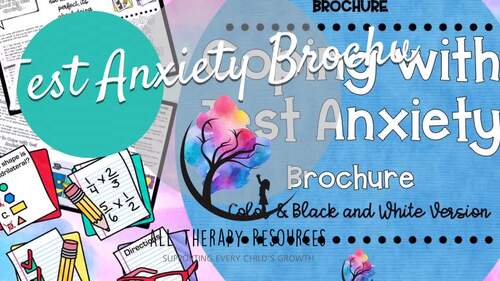 TEST ANXIETY Counseling Brochure for Kids - SEL School Counselor Resource
