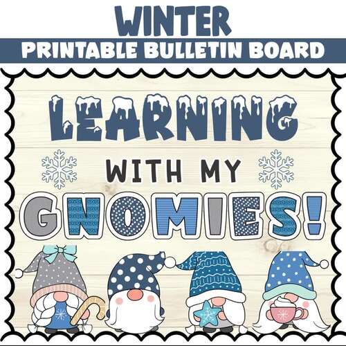 Winter Gnomes Bulletin Board Kit | Chillin’ With My Snowmies | Cutesy ...