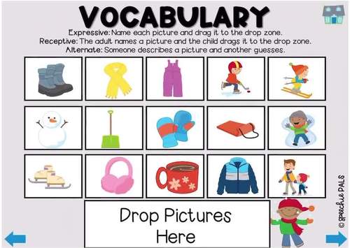 Winter Language Boom Cards for Speech Therapy by Speechie Pals | TPT