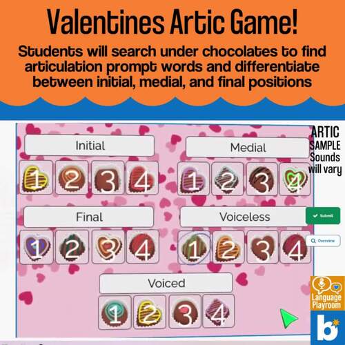 G Articulation Chocolate Shuffle BOOM CARDS Valentine Game for Speech ...