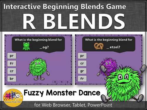 R Blends ~ Beginning Blends Interactive Game {Fuzzy Monster Dance}