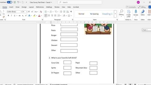 Class Survey Task Sheet | Data Collection & Graphing Activity by ICT Guru