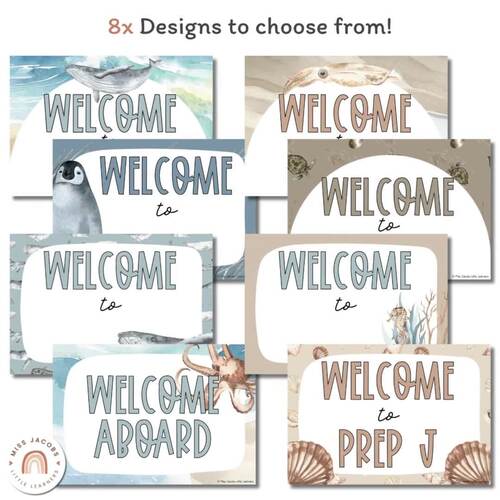 Welcome Posters | Modern Ocean Classroom Decor | Editable | TPT