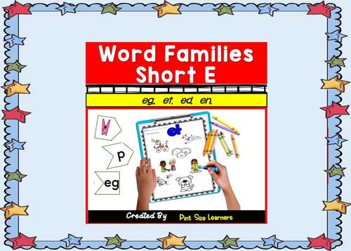 Short E CVC Word Families | Word Work by Pint Size Learners | TpT