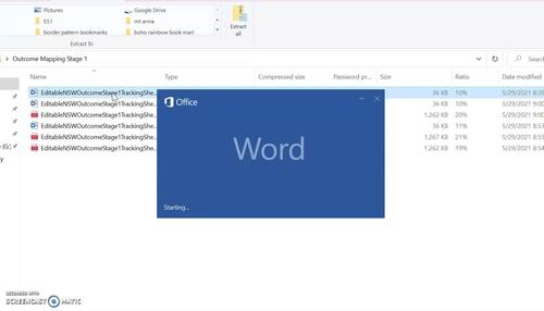 Editable NSW Outcome Stage 1 Tracking Sheets all KLAs by EmsAusTeach