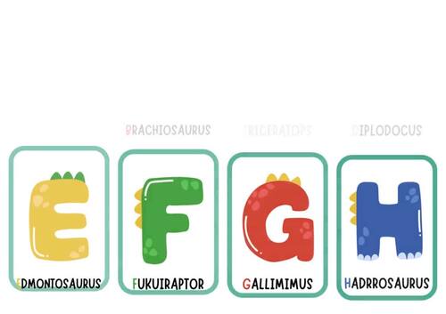 Alphabet Dinosaur-Themed Flashcards For Kids by The Digivita | TPT